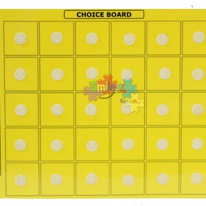 8x11 Visual Choice Board With 30 (1/2"inch) Hook Coins Attached -great ...