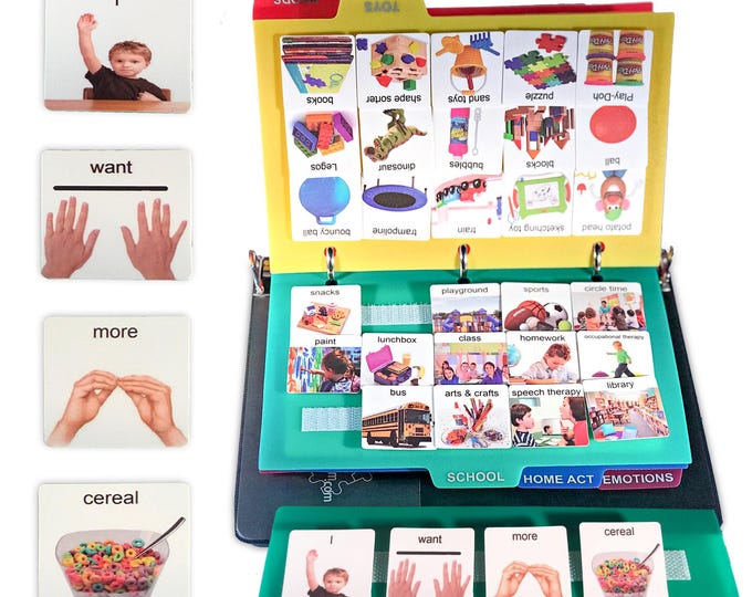 110 Autism Communication Pictures Cards Book or Binder Speech ABA ...
