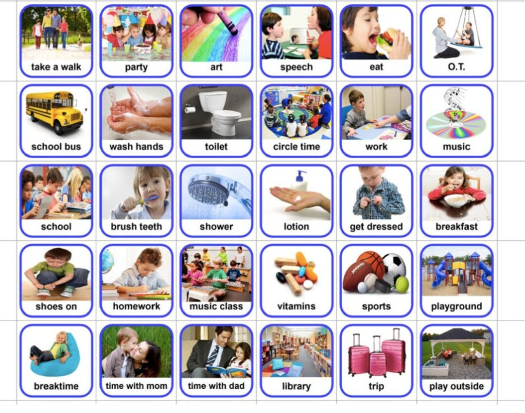 Visual Schedule, Daily Routine Picture Cards, Home School Outing Chart ...