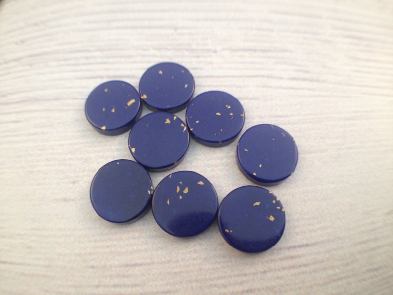 10mm Round Flat Lapis Discs / Loose Blue Gemstone With Gold - Etsy