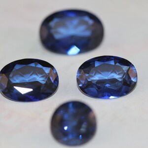 Blue Sapphire Corundum 20X15MM Loose Faceted Oval Large Diamond Cut ...