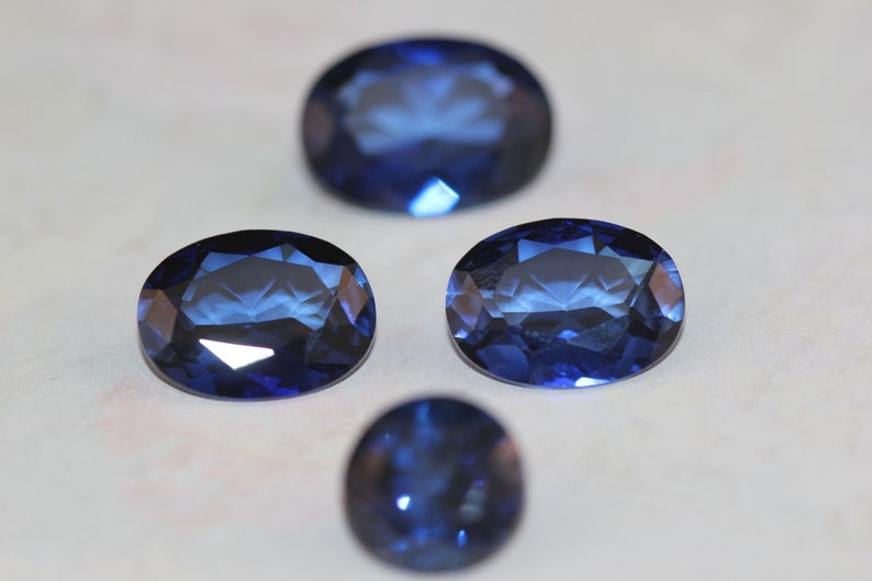 Blue Sapphire Corundum 20X15MM Loose Faceted Oval Large Diamond Cut ...