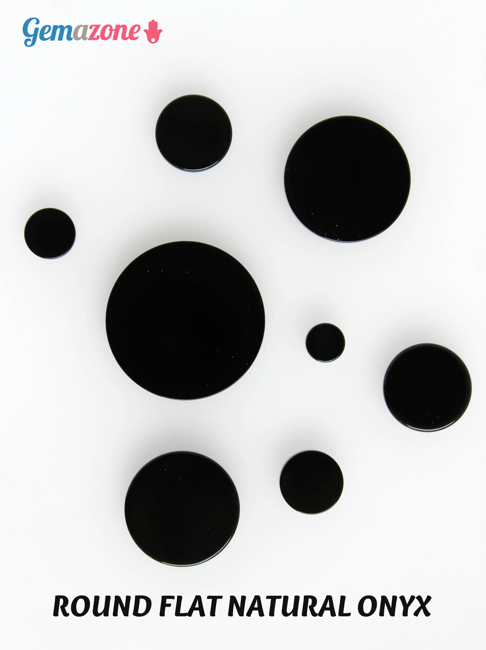 6mm 25mm Flat Natural Onyx Discs / Round Onyx Slices / Loose Black Onyx ...
