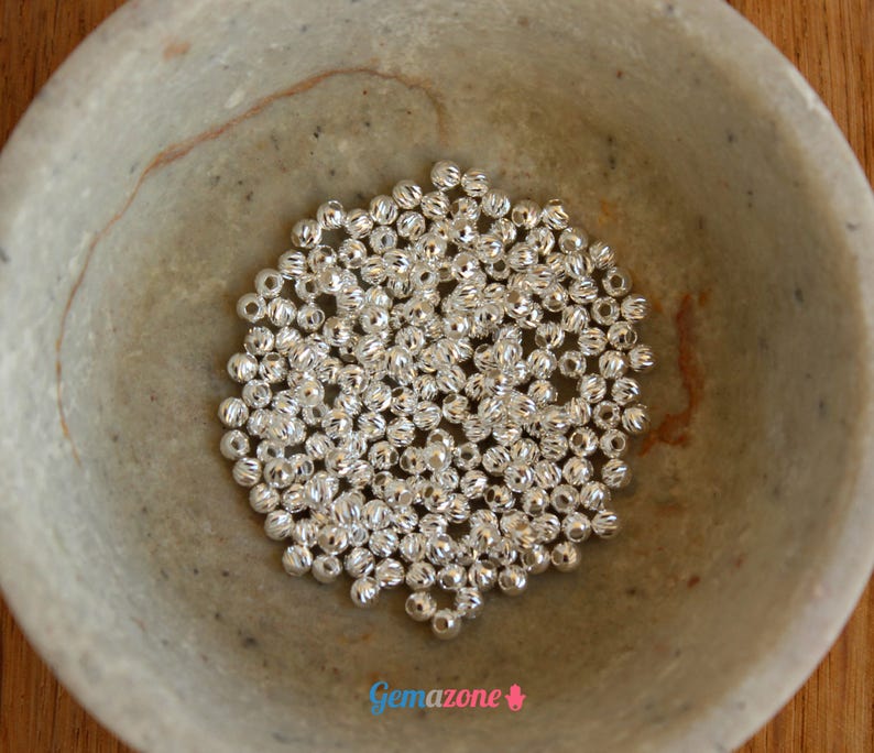 3mm Sterling Silver Bead / Diamond Cut Beads / Spacer Beads / - Etsy