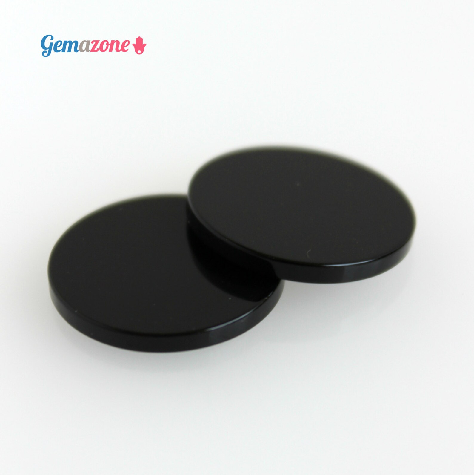 6mm 25mm Flat Natural Onyx Discs / Round Onyx Slices / Loose Black Onyx ...