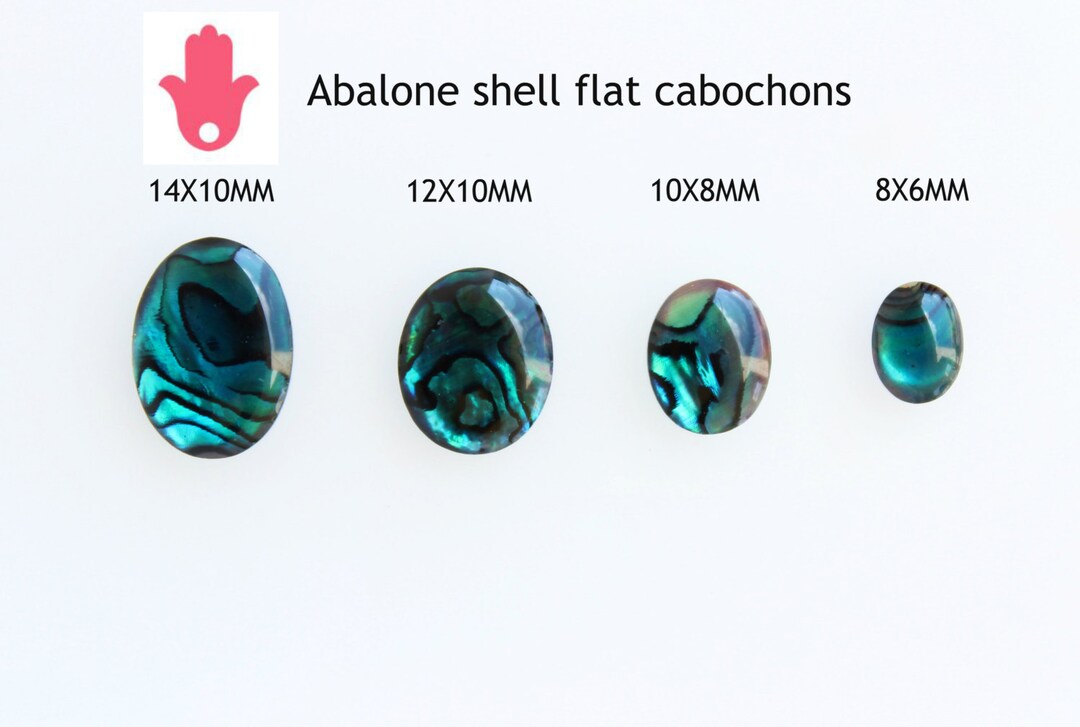 10X8MM Abalone Shell Oval Flat Loose Cabochon, Natural Paua Blue Green ...