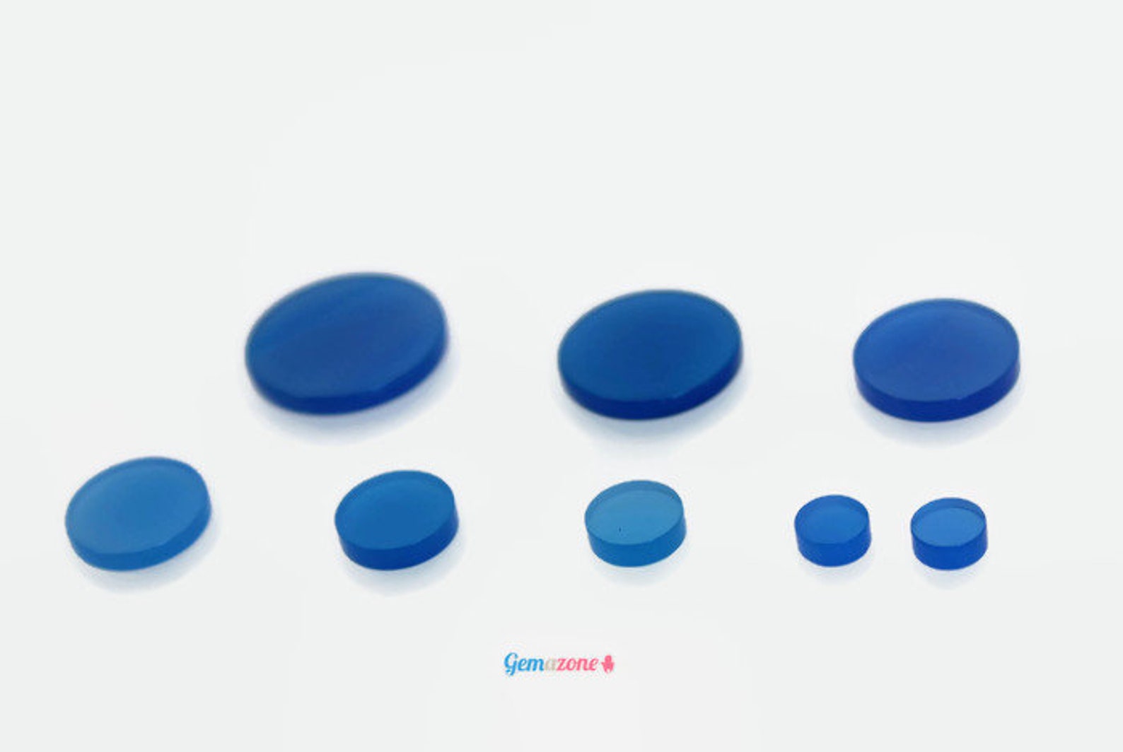 10MM Flat Natural Agate Discs / Round Loose Blue Agate Disc / Flat Blue ...