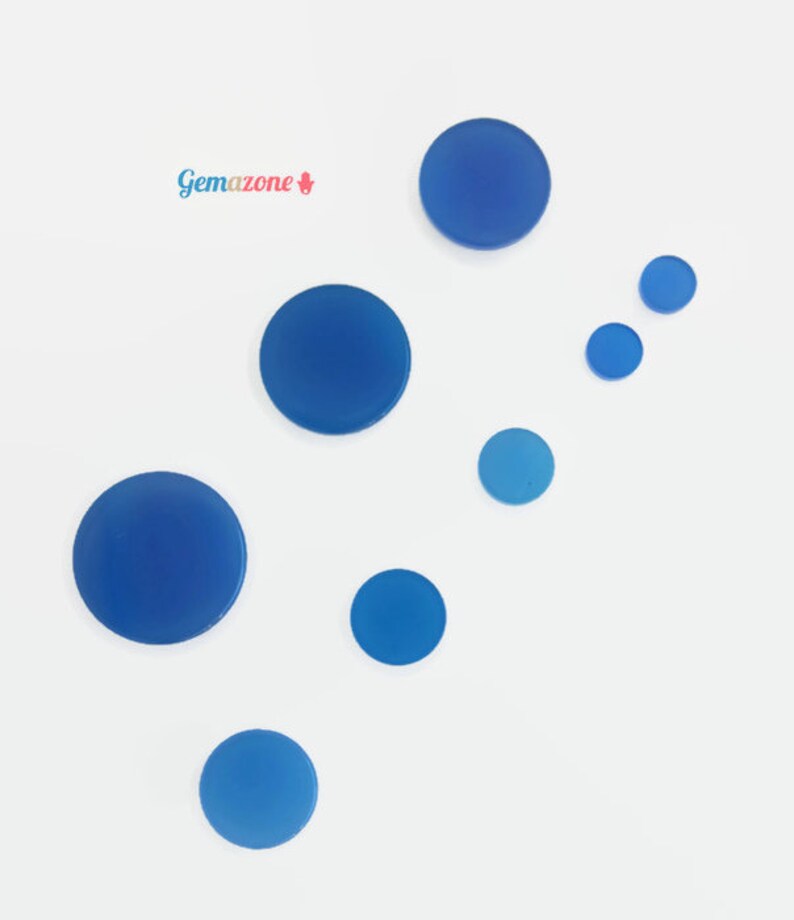 12MM Flat Natural Blue Agate Discs / Round Loose Agate Disc / Flat Blue ...