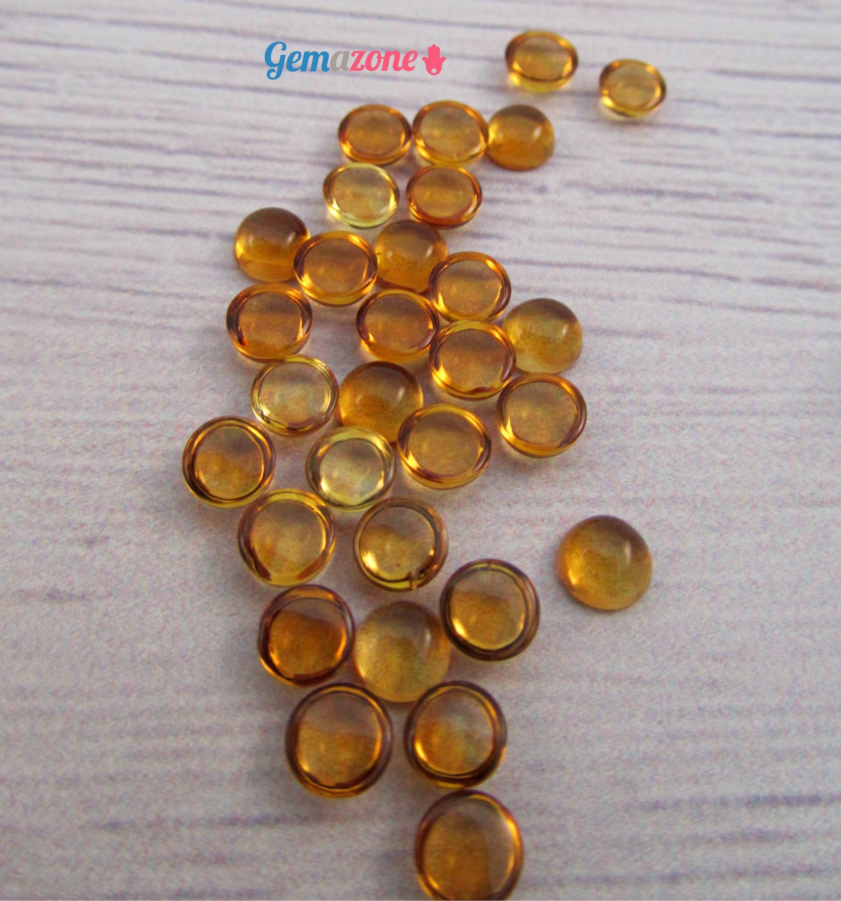 5MM Natural Citrine Cabochons / Calibrated Size Round Cabochon / Yellow ...
