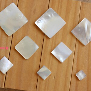 12MM Square Flat Natural White MOP / Loose Mother of Pearl / Flat ...