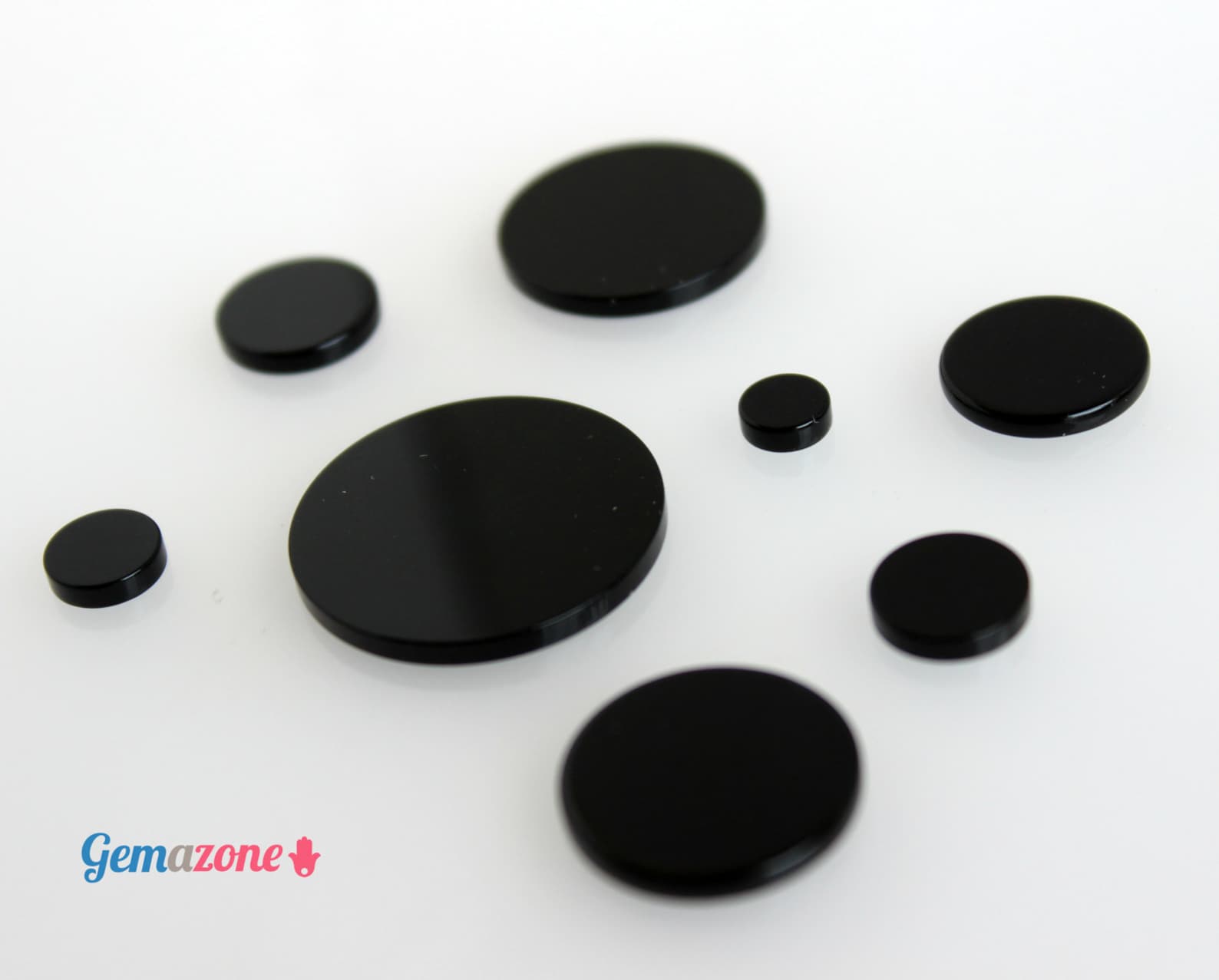 6mm 25mm Flat Natural Onyx Discs / Round Onyx Slices / Loose Black Onyx ...