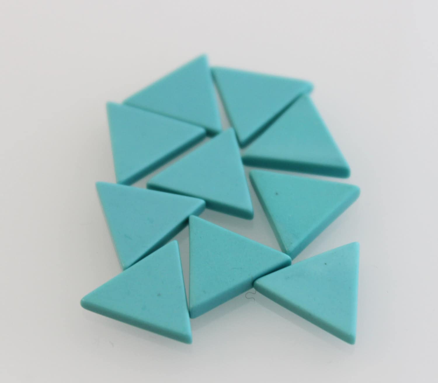 8X8MM Triangle Flat Turquoise Discs / Flat Undrilled Blue | Etsy