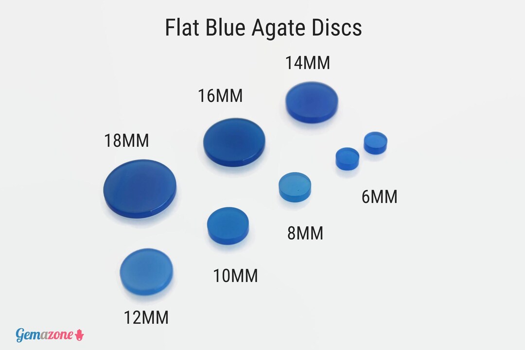6MM Flat Natural Blue Agate Discs / Round Loose Agate Disc / Flat Blue ...