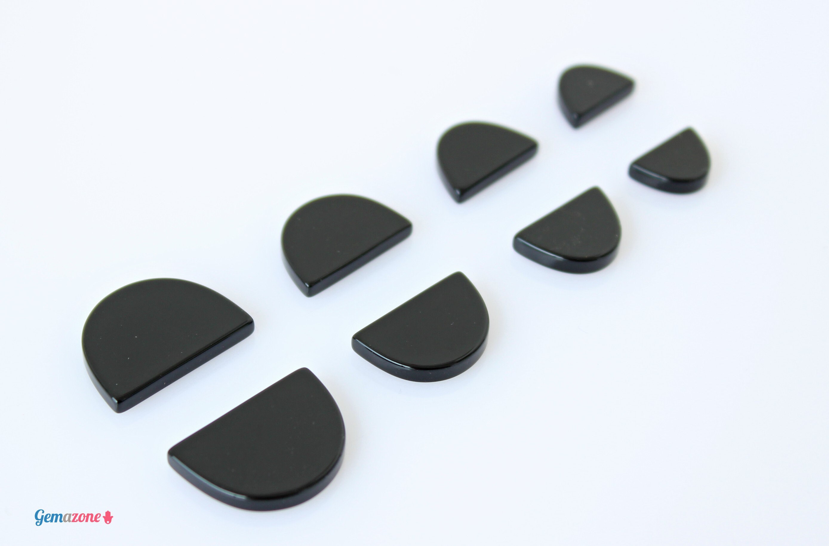 18X13MM Flat Natural Onyx Discs / Loose Half an Oval Black - Etsy UK