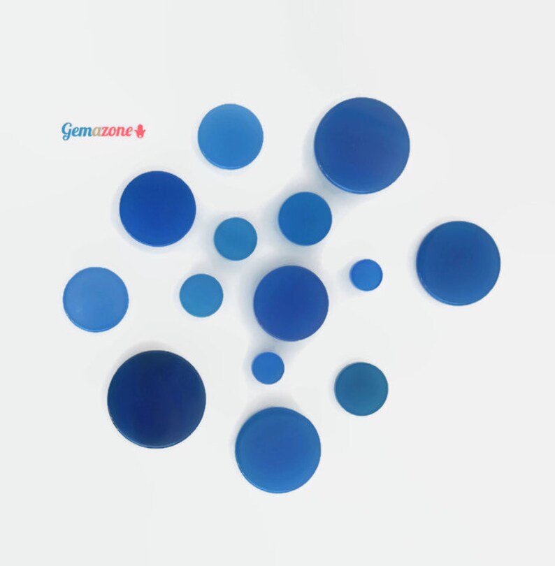 12MM Flat Natural Blue Agate Discs / Round Loose Agate Disc / Flat Blue ...