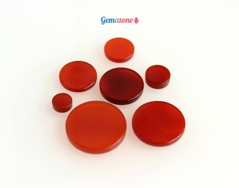 10MM Flat Natural Carnelian Discs / Loose Round Red Carnelian | Etsy