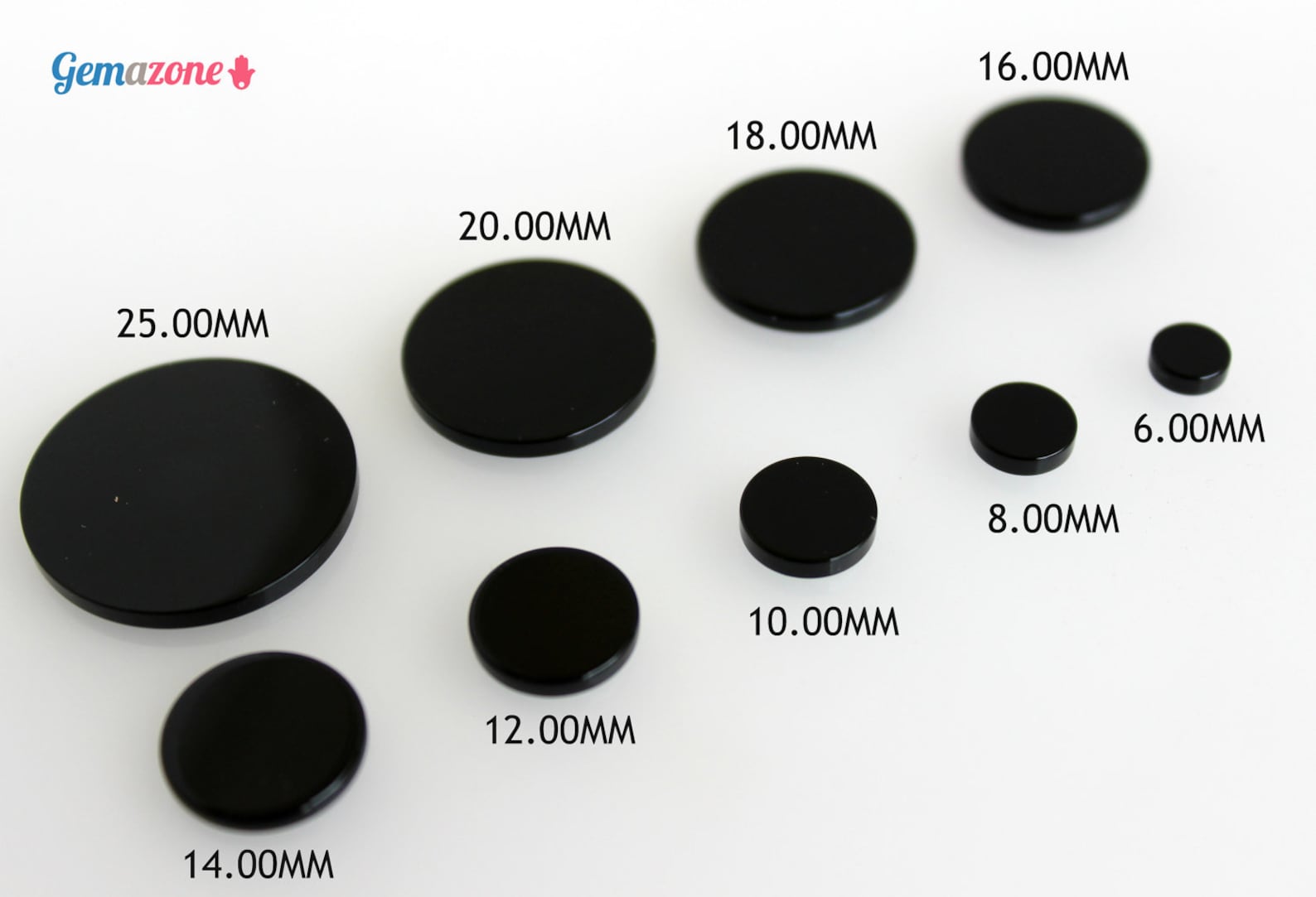 6mm 25mm Flat Natural Onyx Discs / Round Onyx Slices / Loose Black Onyx ...