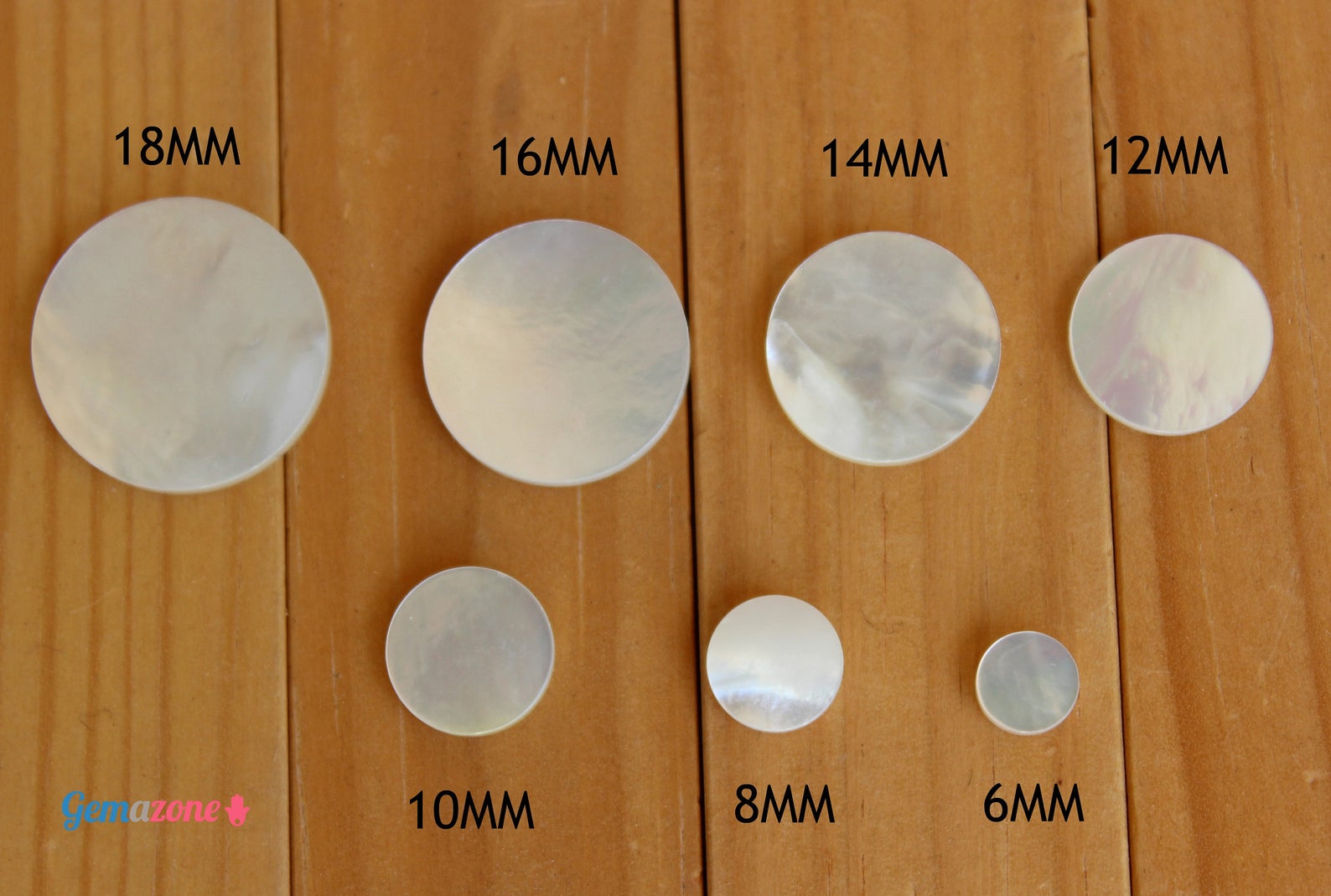 8MM Round Flat Natural Mother of Pearl / Loose White MOP Shell / White ...
