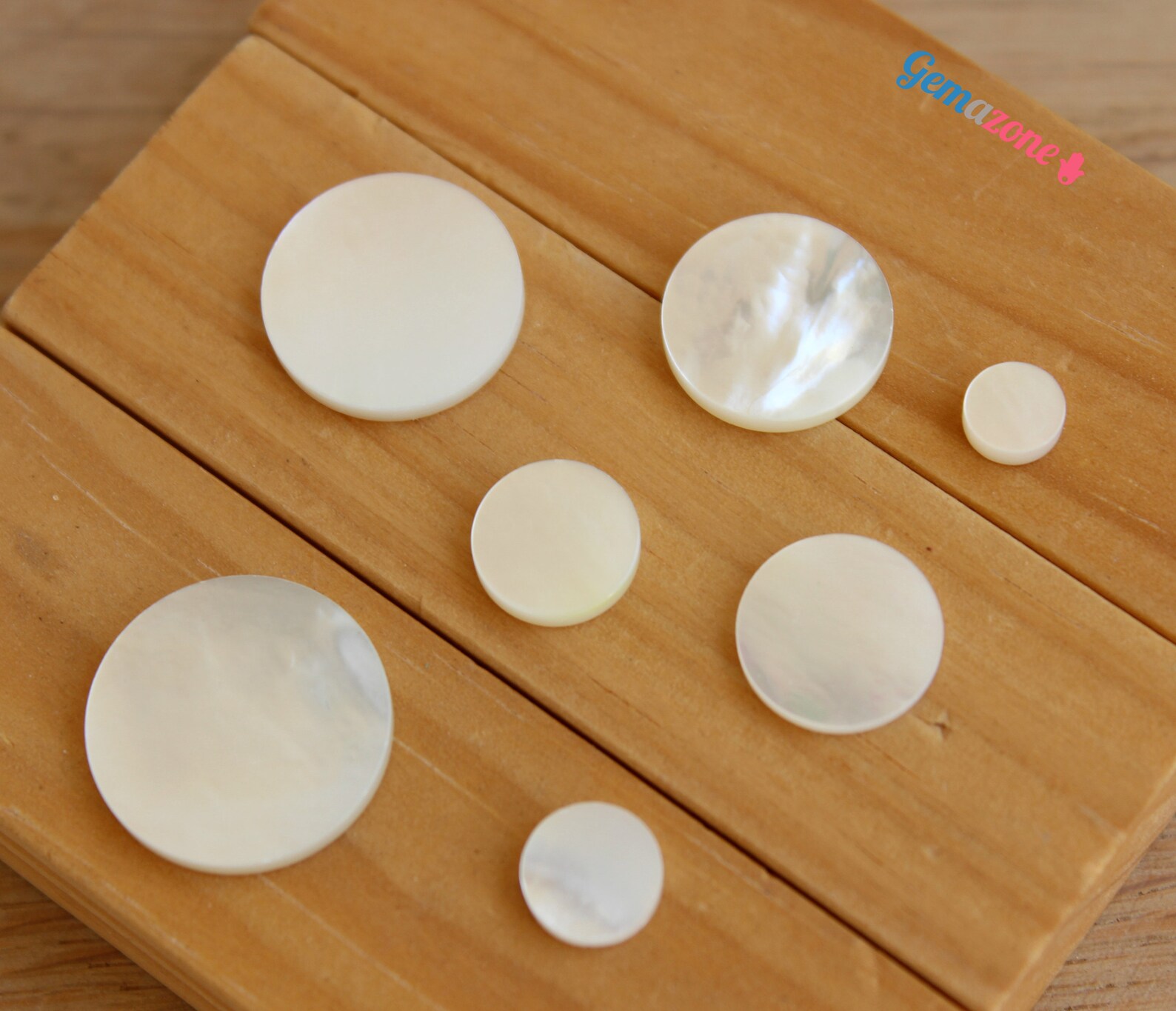 20MM Round Flat Natural White MOP Shell Discs / Loose Mother of Pearl ...