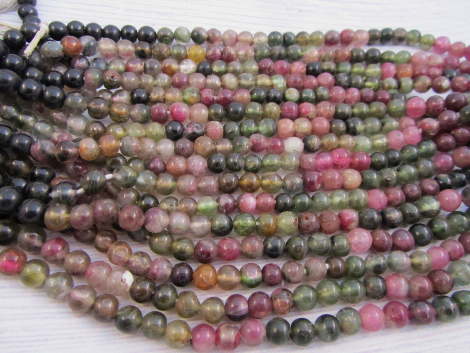 6MM Tourmaline Beads / Multi Color Watermelon Tourmaline / Round Beads ...