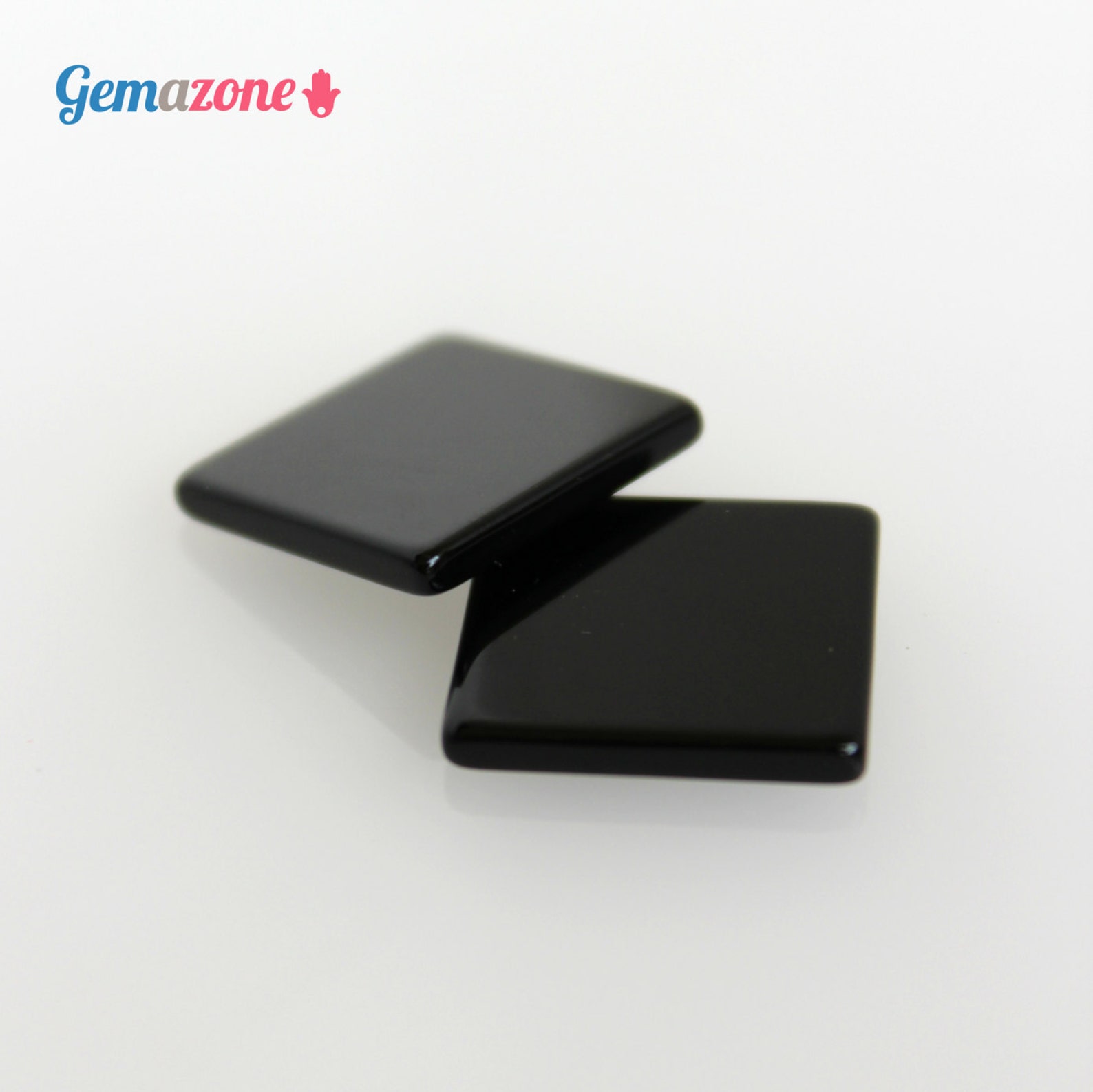 8MM Square Flat Natural Onyx / Black Onyx Straight Edge Discs / Loose ...