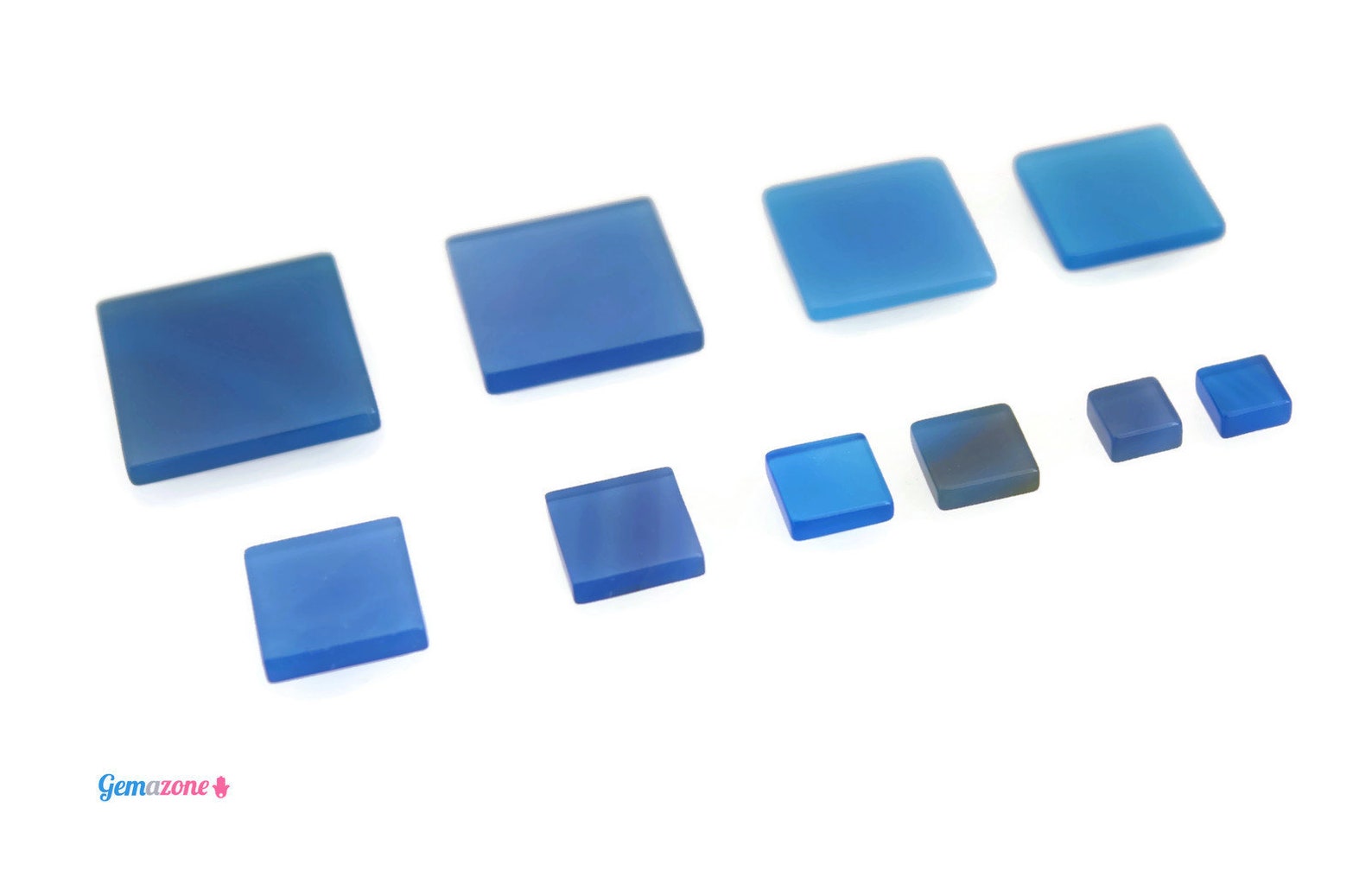 8MM Square Flat Natural Blue Agate Discs / Loose Cube Gemstone | Etsy