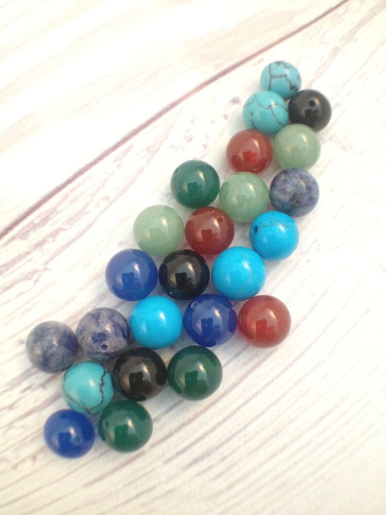 8MM Round Gemstone Beads Half Drilled Hole Onyx / Carnelian - Etsy