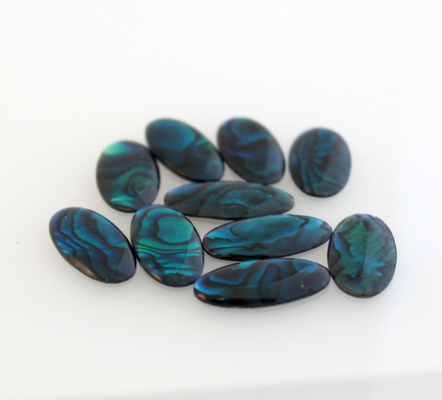Abalone Shell 20X10MM Long Oval Flat Cabochons / Blue Green - Etsy
