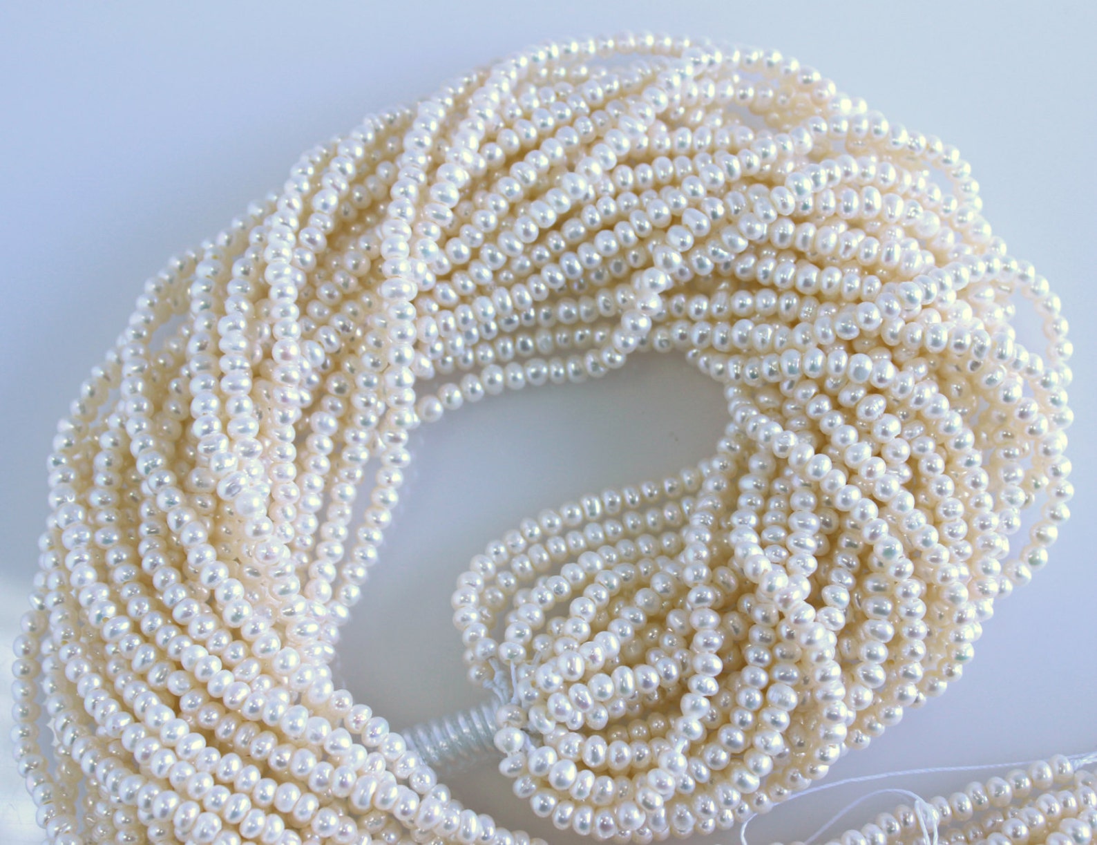 Mini Potato Pearl Strand / White Potato Pearls / Freshwater Pearl ...