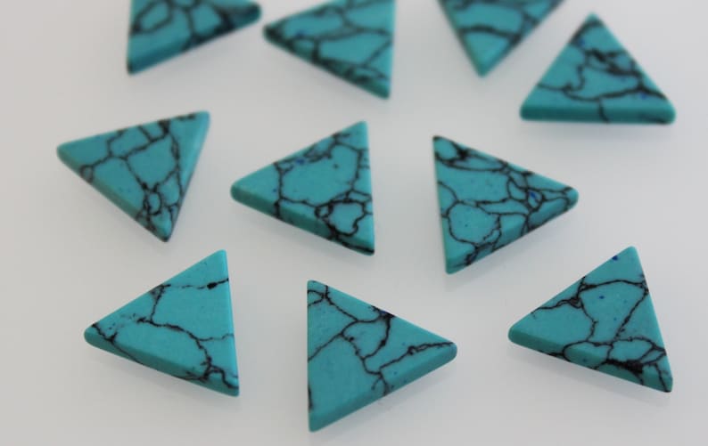 12X12MM Triangle Flat Turquoise With Black Lines Flat - Etsy