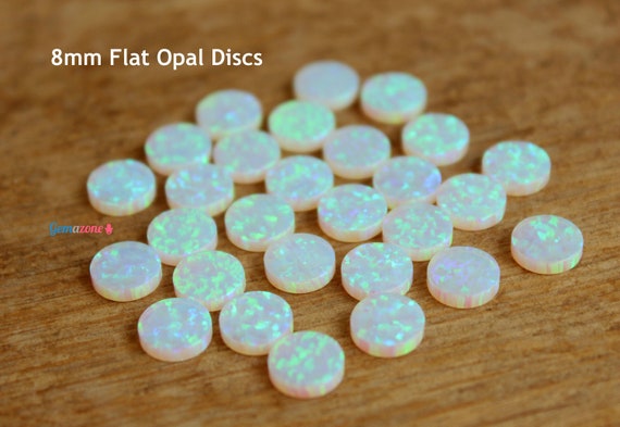 8MM Flat Discs / White Opal Round Slices / Both Side Flat | Etsy