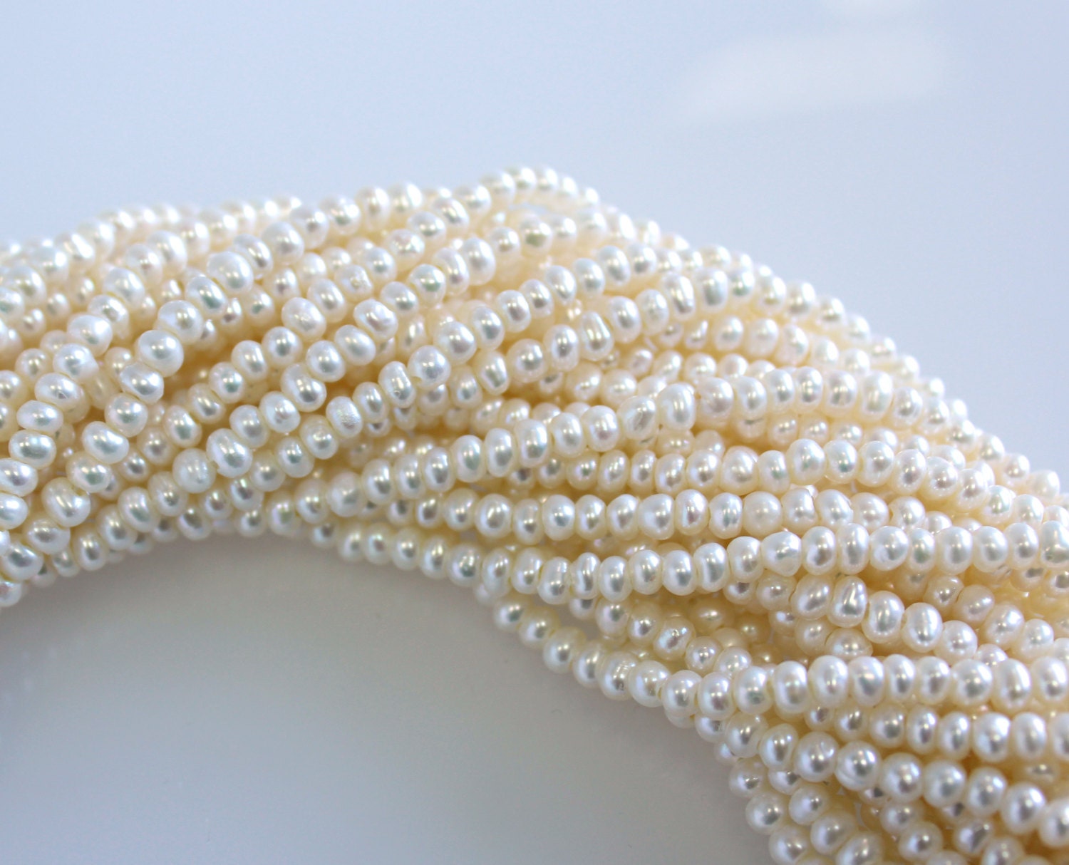 Mini Potato Pearl Strand / White Potato Pearls / Freshwater Pearl ...