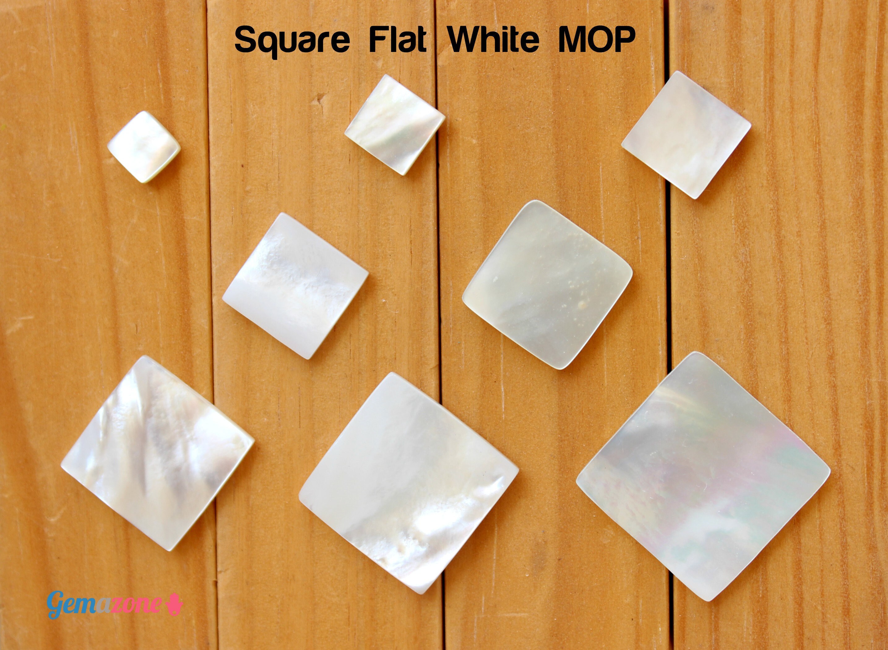 12MM Square Flat Natural White MOP / Loose Mother of Pearl / Flat ...