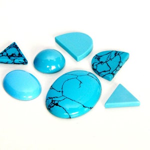 12MM Flat Turquoise Discs / Loose Round Blue Turquoise Slices / Flat ...