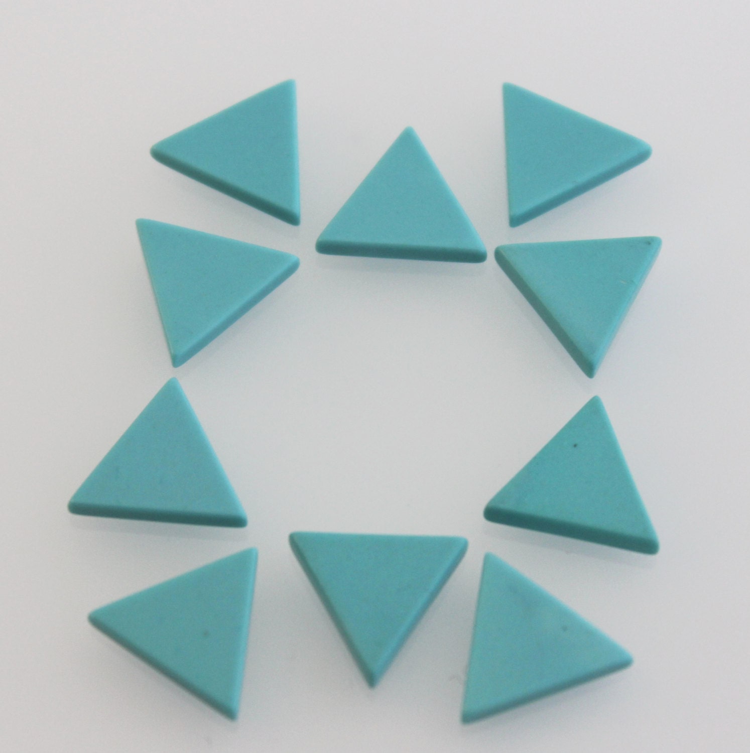8X8MM Triangle Flat Turquoise Discs / Flat Undrilled Blue | Etsy