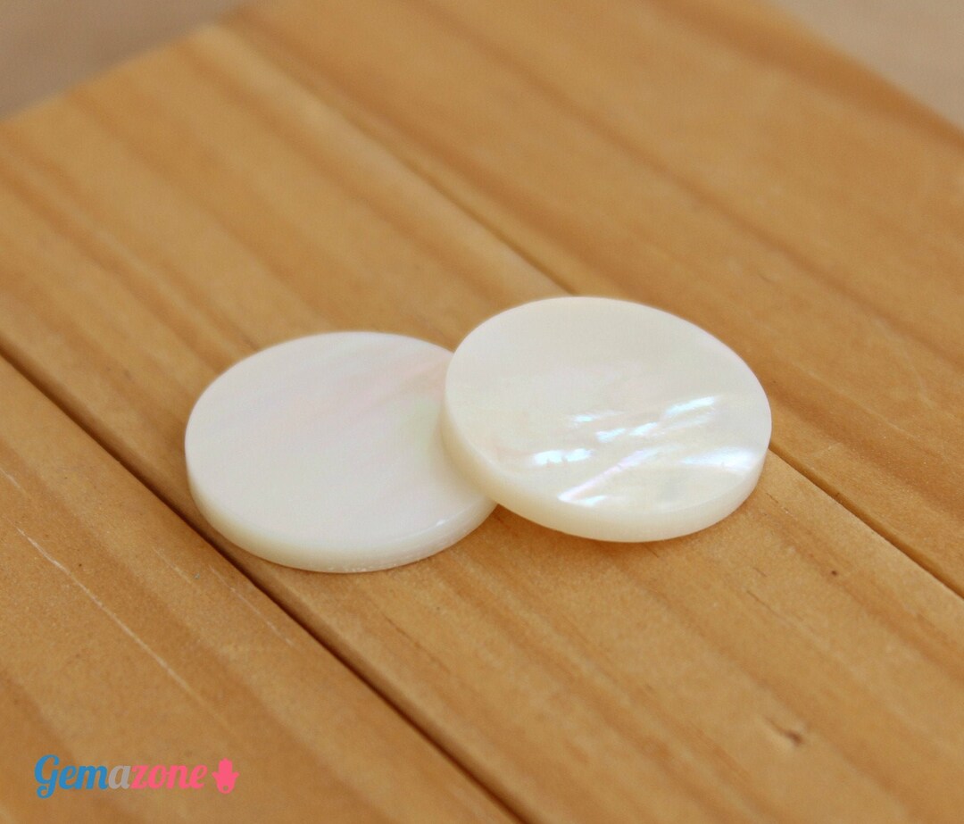 20MM Round Flat Natural White MOP Shell Discs / Loose Mother of Pearl ...