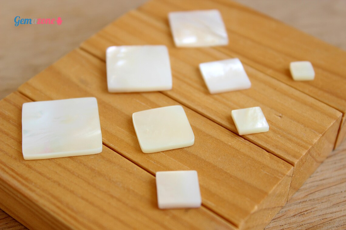 12MM Square Flat Natural White MOP / Loose Mother of Pearl / Flat ...