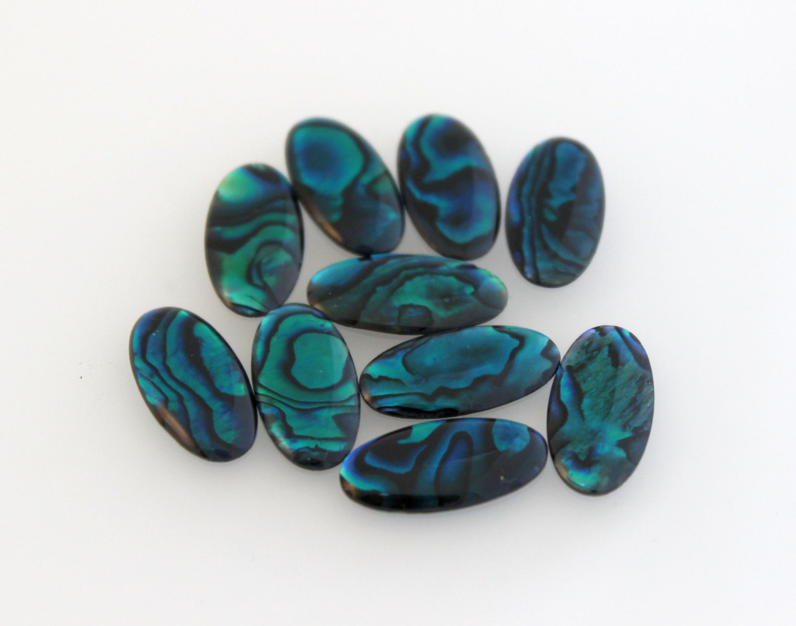 Abalone shell 20X10MM long Oval flat cabochons / blue Green | Etsy