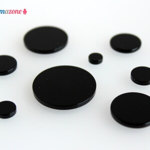 25MM Large Round Flat Natural Onyx Stone Discs / Loose Black Onyx ...
