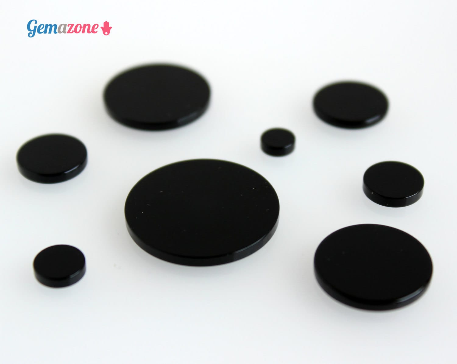 25MM Large Round Flat Natural Onyx Stone Discs / Loose Black - Etsy ...