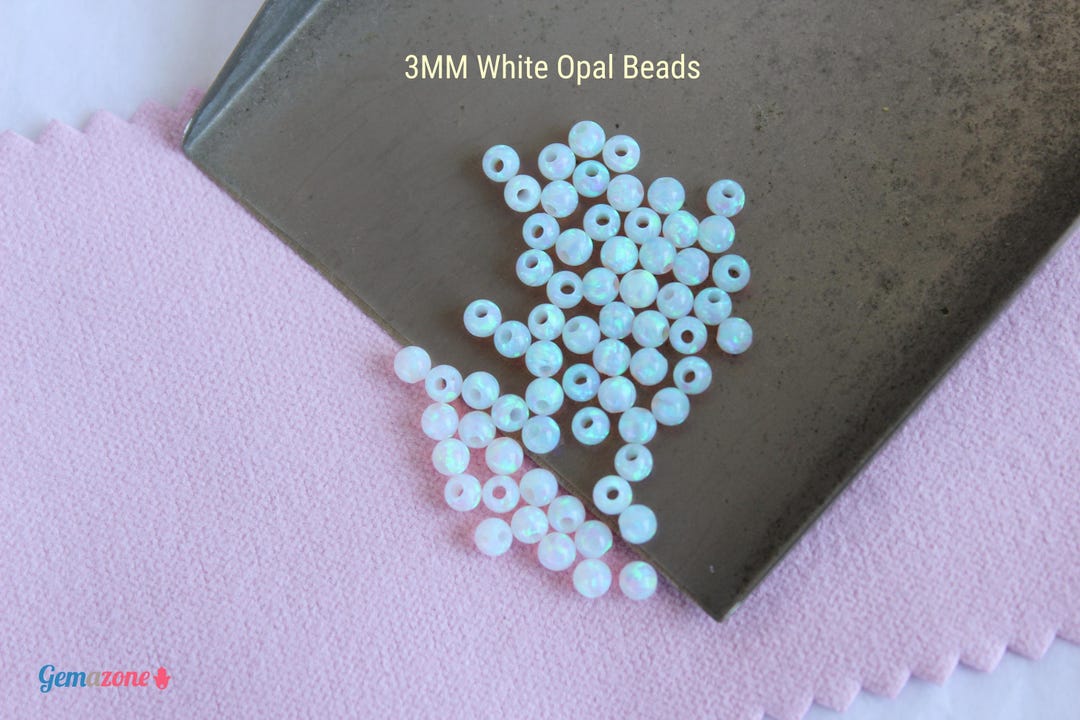 3MM White Opal Beads / Round Loose Seed Lab Beads / 50pcs - Etsy