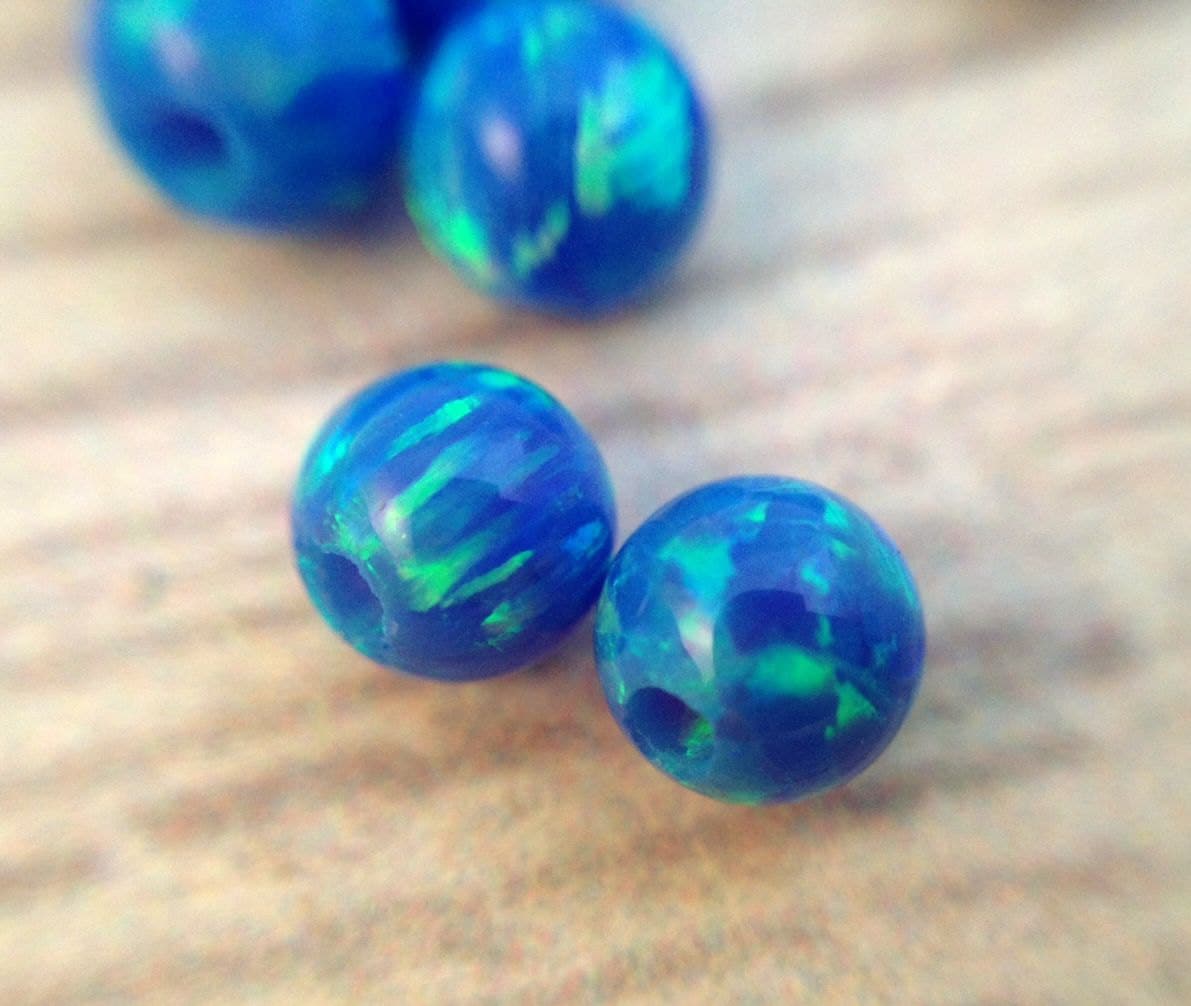 4MM Opal Beads / Round Beads / Dark Blue Opal / Spacer Beads / - Etsy ...