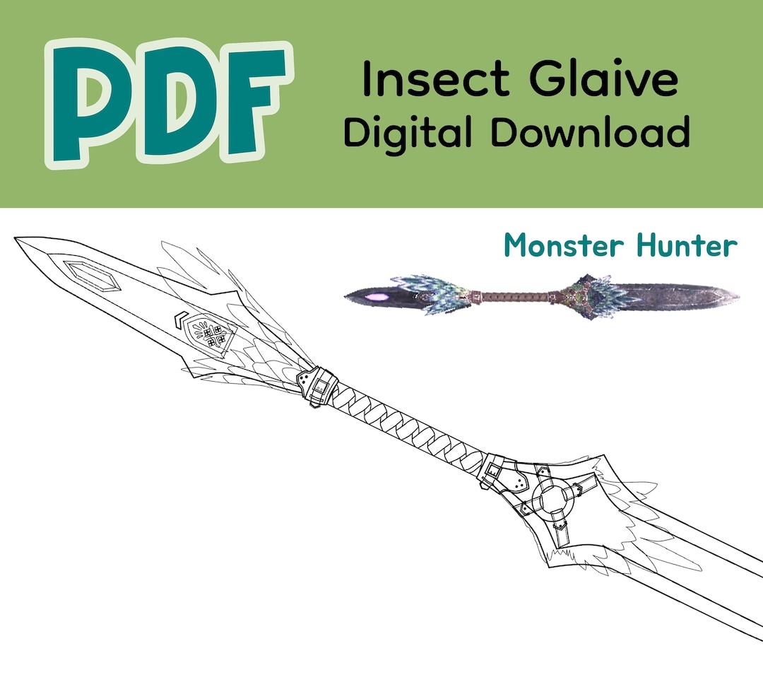 Insect Glaive Blueprint Printable Monster Hunter Pukei - Etsy