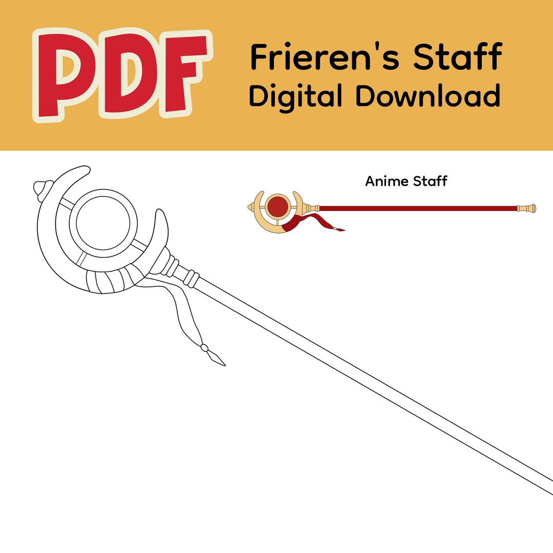 Frieren's Staff - Blueprint Printable - Anime Elf Cosplay - Etsy