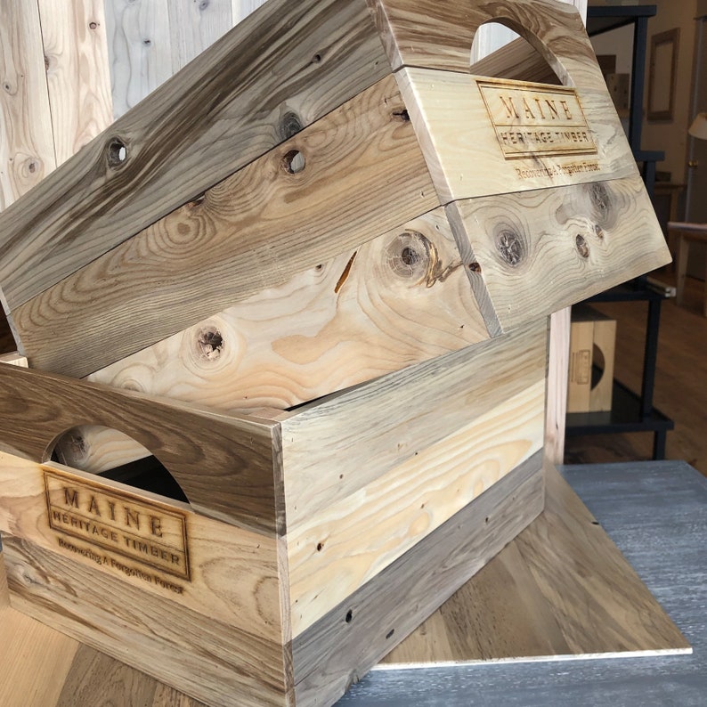 Reclaimed Riverwood -half Moon Crate by Maine Heritage Timber - Etsy