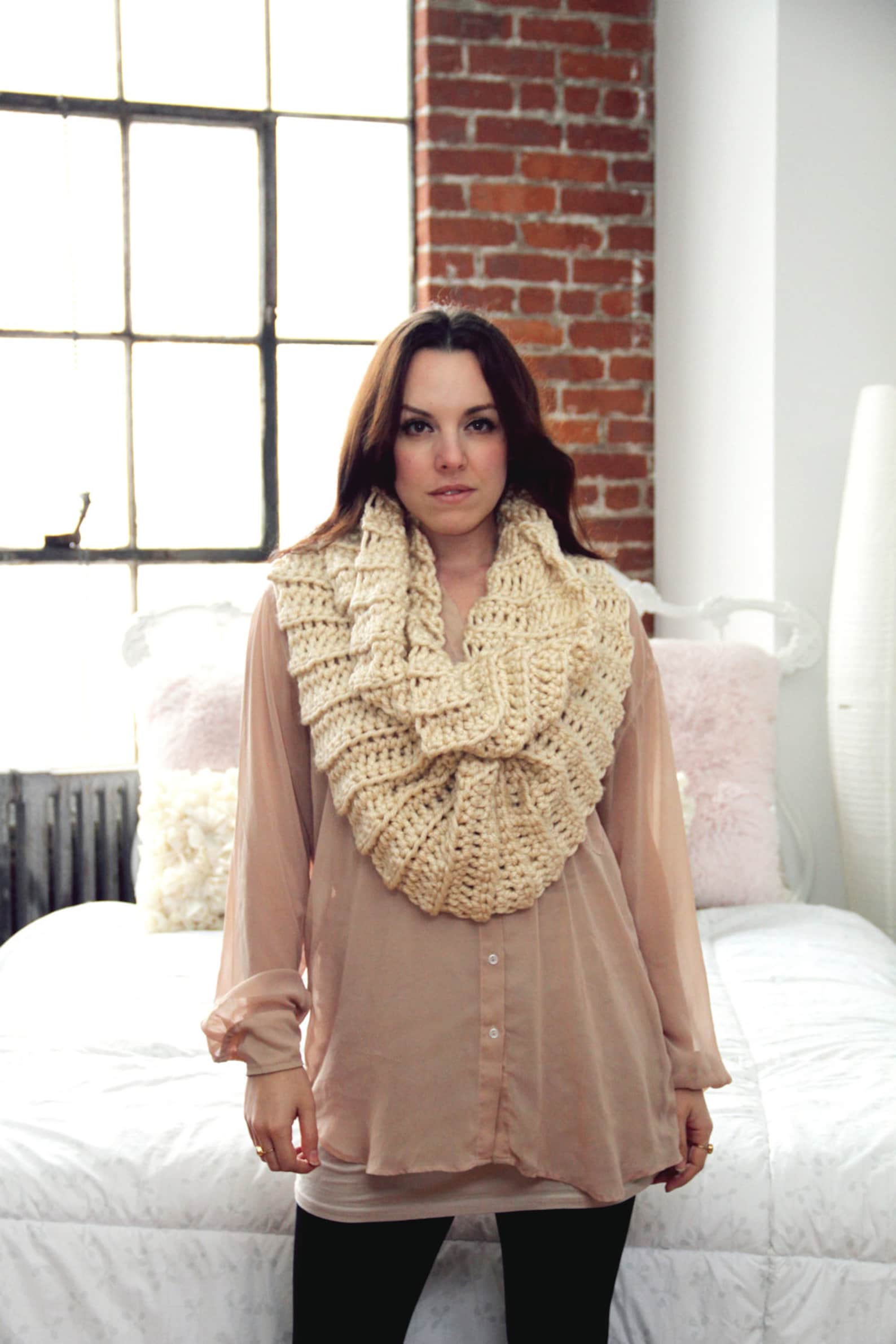 CROCHET PATTERN Funnel Infinity Cowl Scarf Wrap the PORTLAND - Etsy