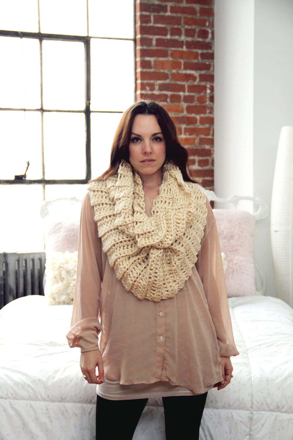 CROCHET PATTERN Funnel Infinity Cowl Scarf Wrap the PORTLAND - Etsy