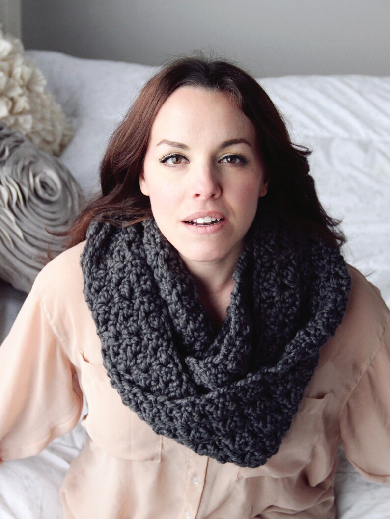 Chunky Cowl Crochet Pattern Infinity Scarf Wrap The Chicago Etsy