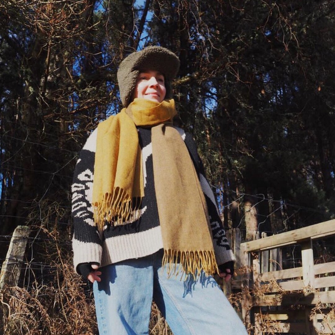 Yak Wool Mongolian Scarf 100% Sustainable Mustard, Natural Wool Scarf ...