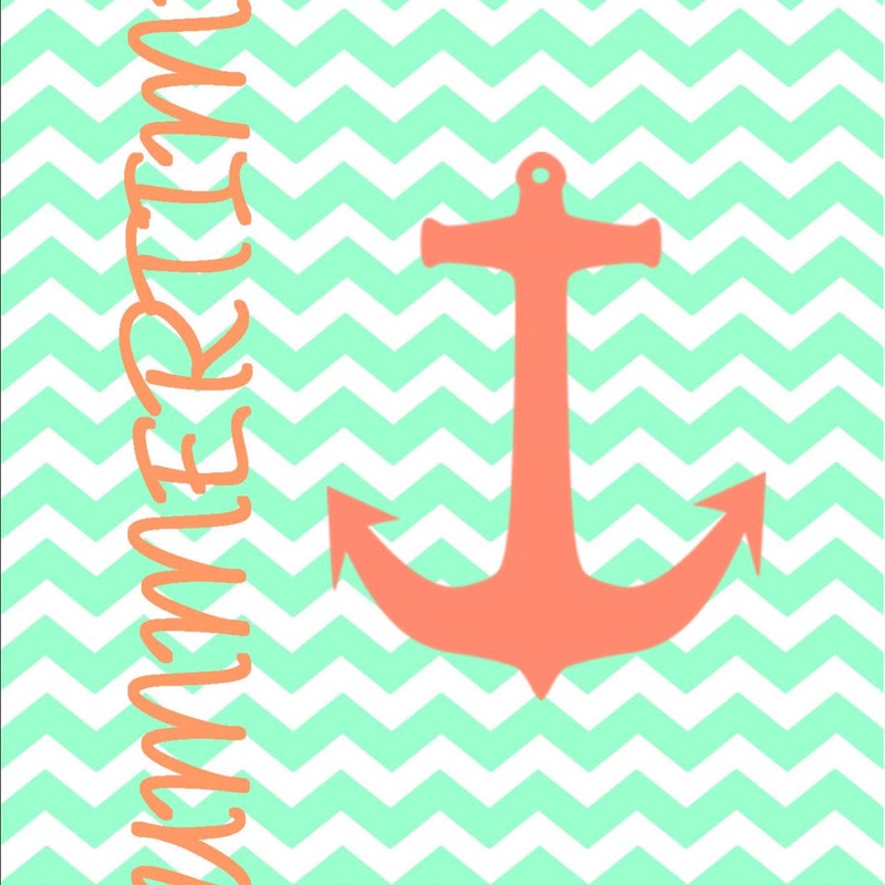 Coral Aqua Chevron - Etsy